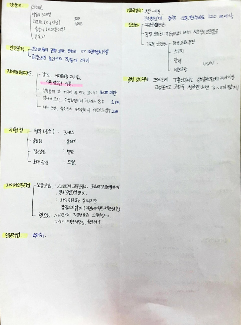 산업안전기사 필기 요점정리 파일 정리 노트 네이버 블로그