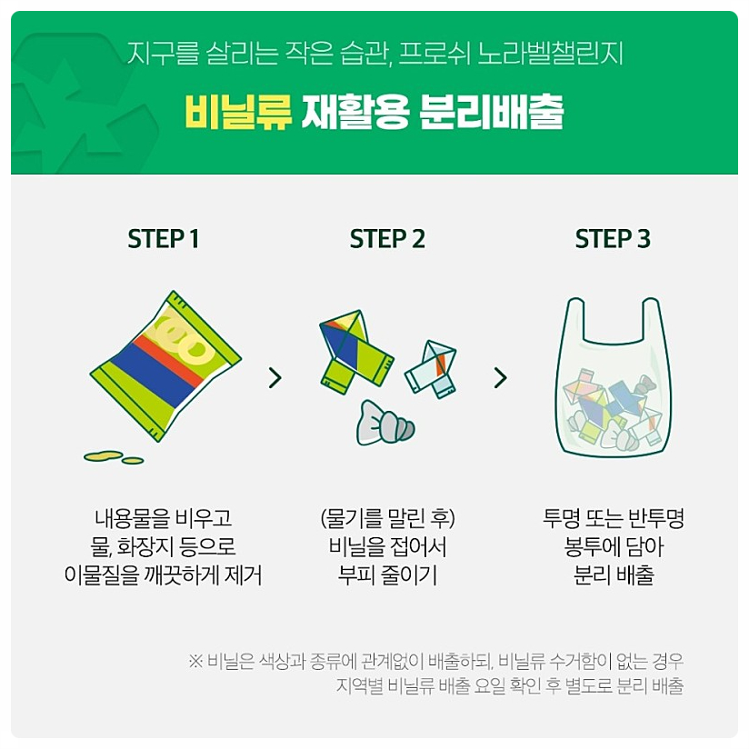 프로쉬 노라벨챌린지 비닐류 재활용 분리배출 알아보아요 네이버 블로그