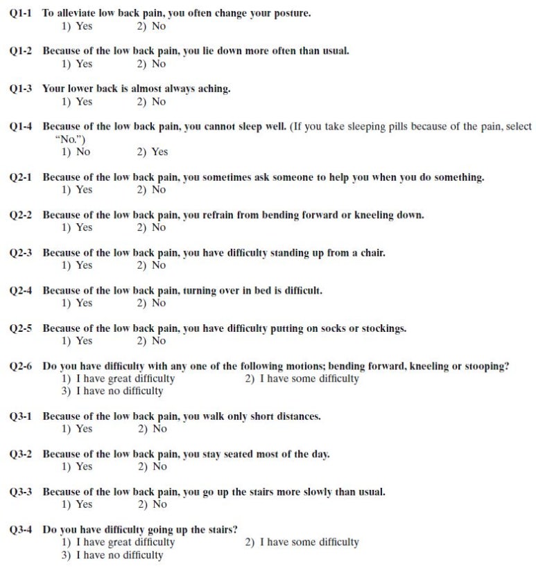 [진단/평가] JOABPEQ(Japanese Orthopaedic Association Back Pain Evaluation ...